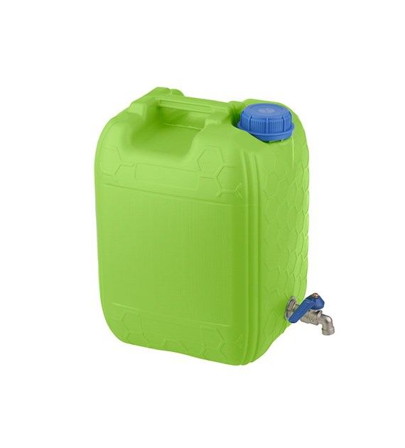 Water jerrycan 10L with metal side valve, green - carmotion.pl platform