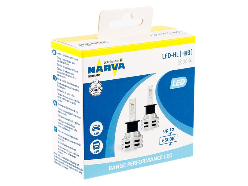 Żarówki NARVA H3 LED 12/24V 19W, PK22s, Range Performance, 2 szt ...